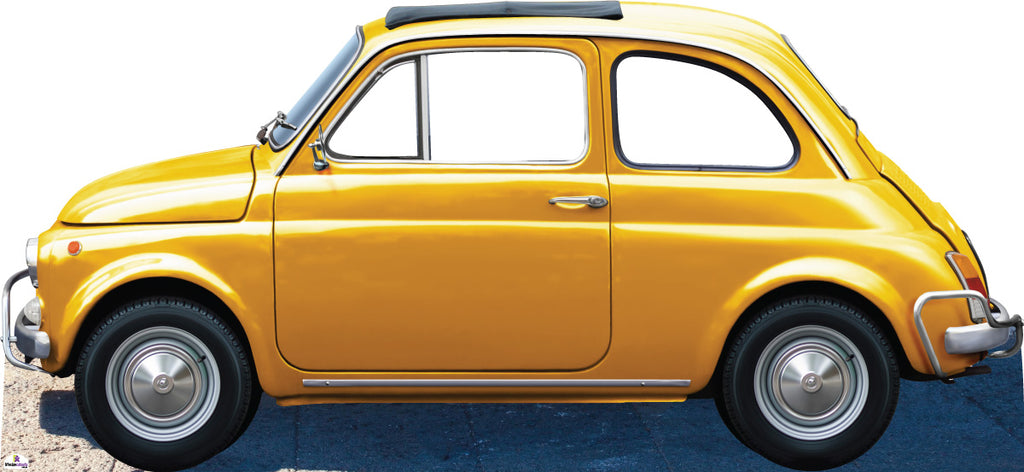 Yellow Fiat 500 Cardboard Cutout | LifesizeCutouts