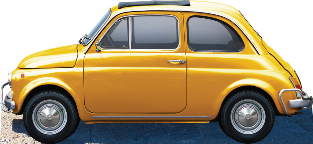 Yellow Fiat 500 Cardboard Cutout | LifesizeCutouts