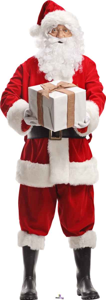 Santa with Present 958 Cardboard Cutout | LifesizeCutouts