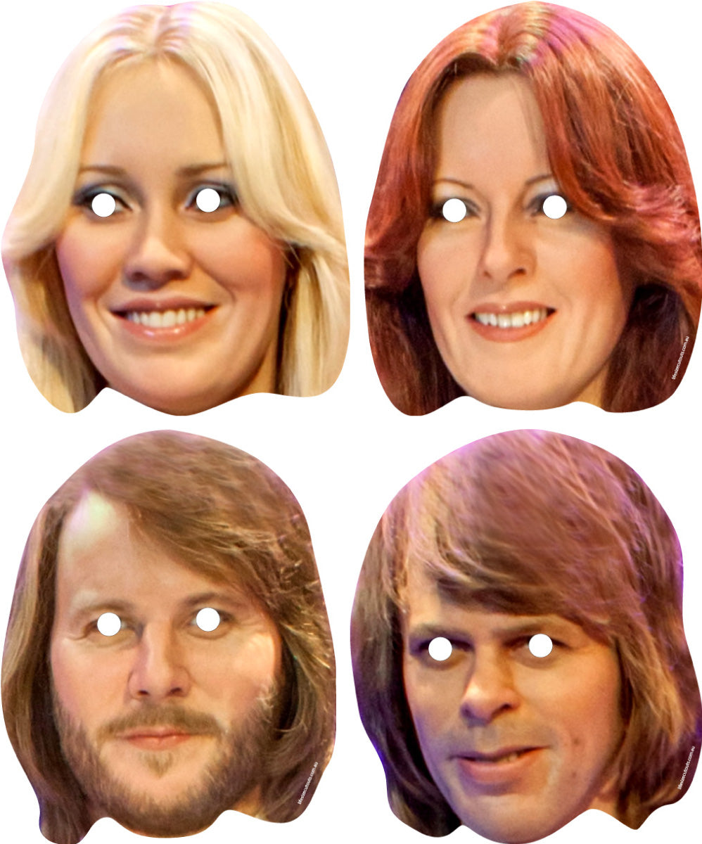 ABBA Group Celebrity Face Masks - Set of 4 | LifesizeCutouts