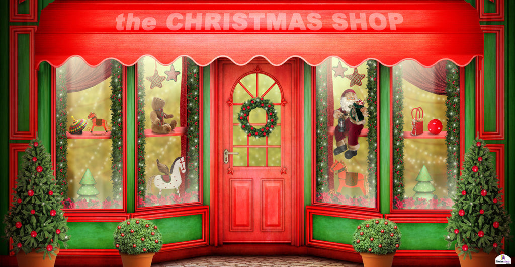 Christmas Shop Background 075 120cms x 220cms Cardboard Cutout ...